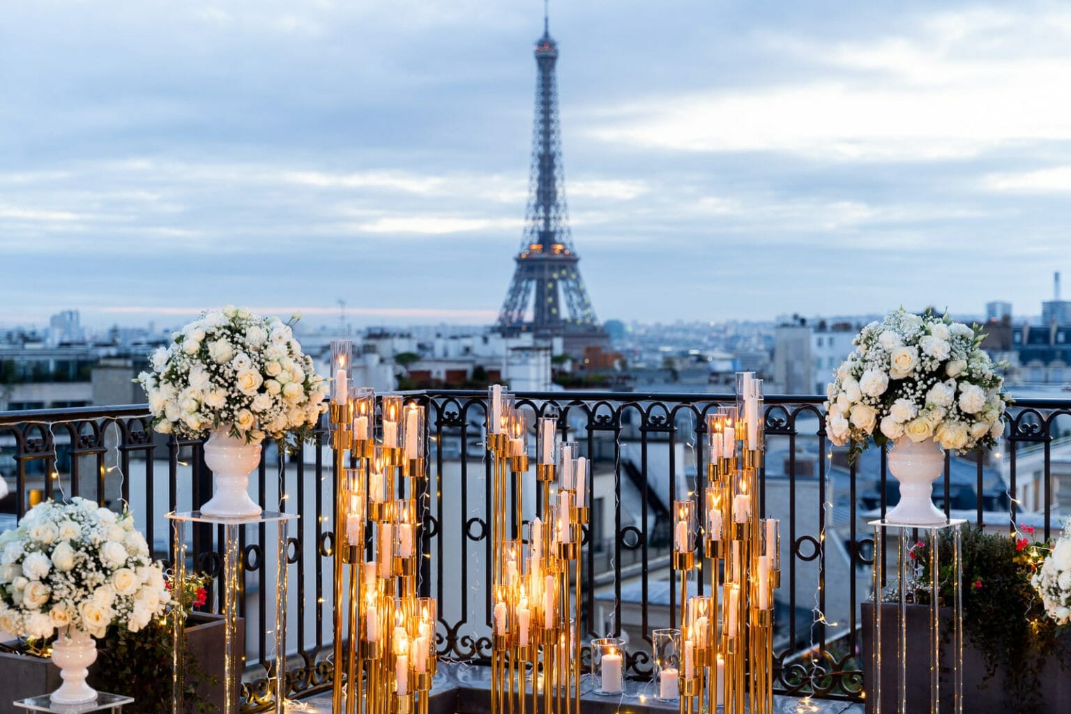 Dazzling Winter-white Peninsula Hotel Paris Proposal