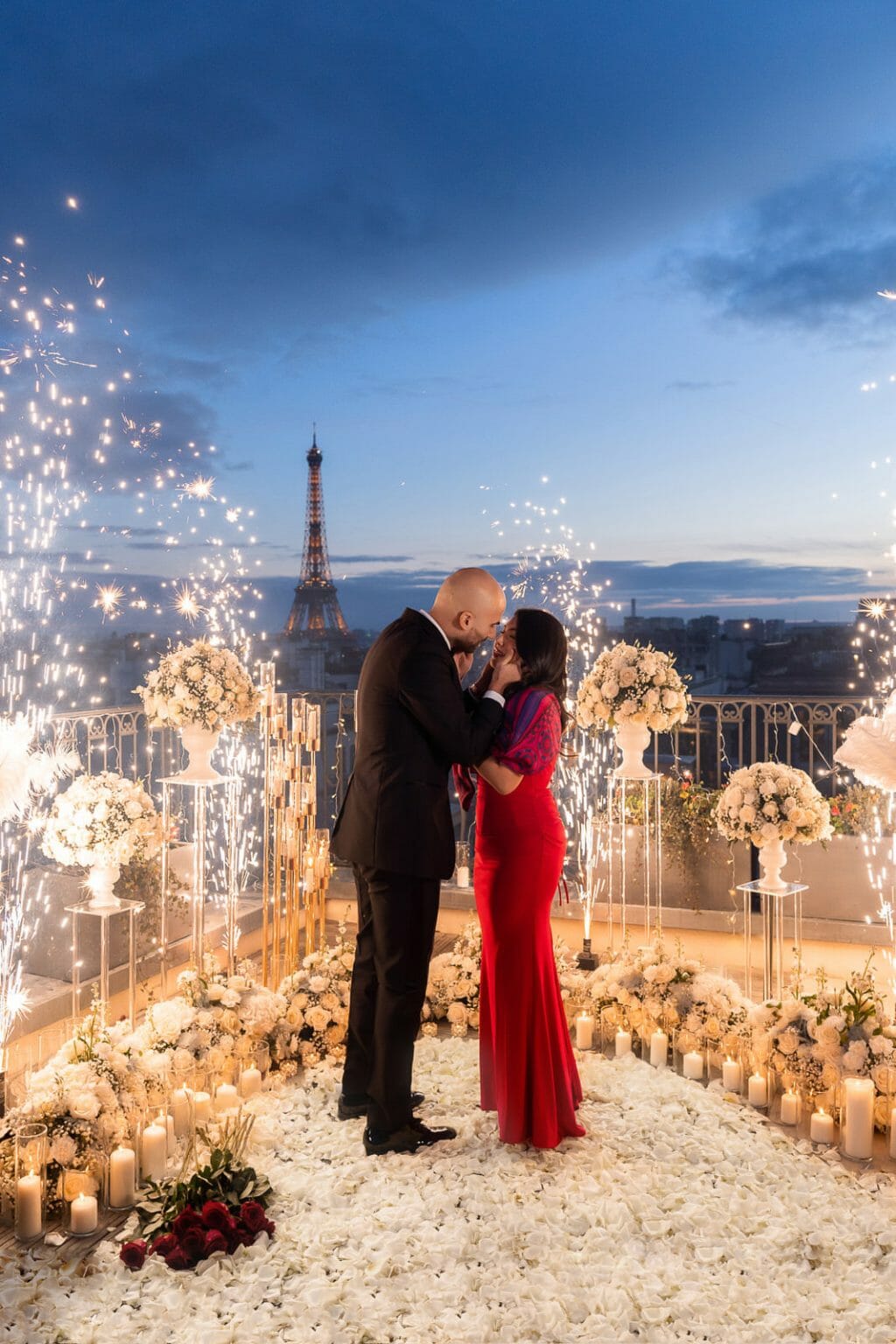 Dazzling Winter-white Peninsula Hotel Paris Proposal