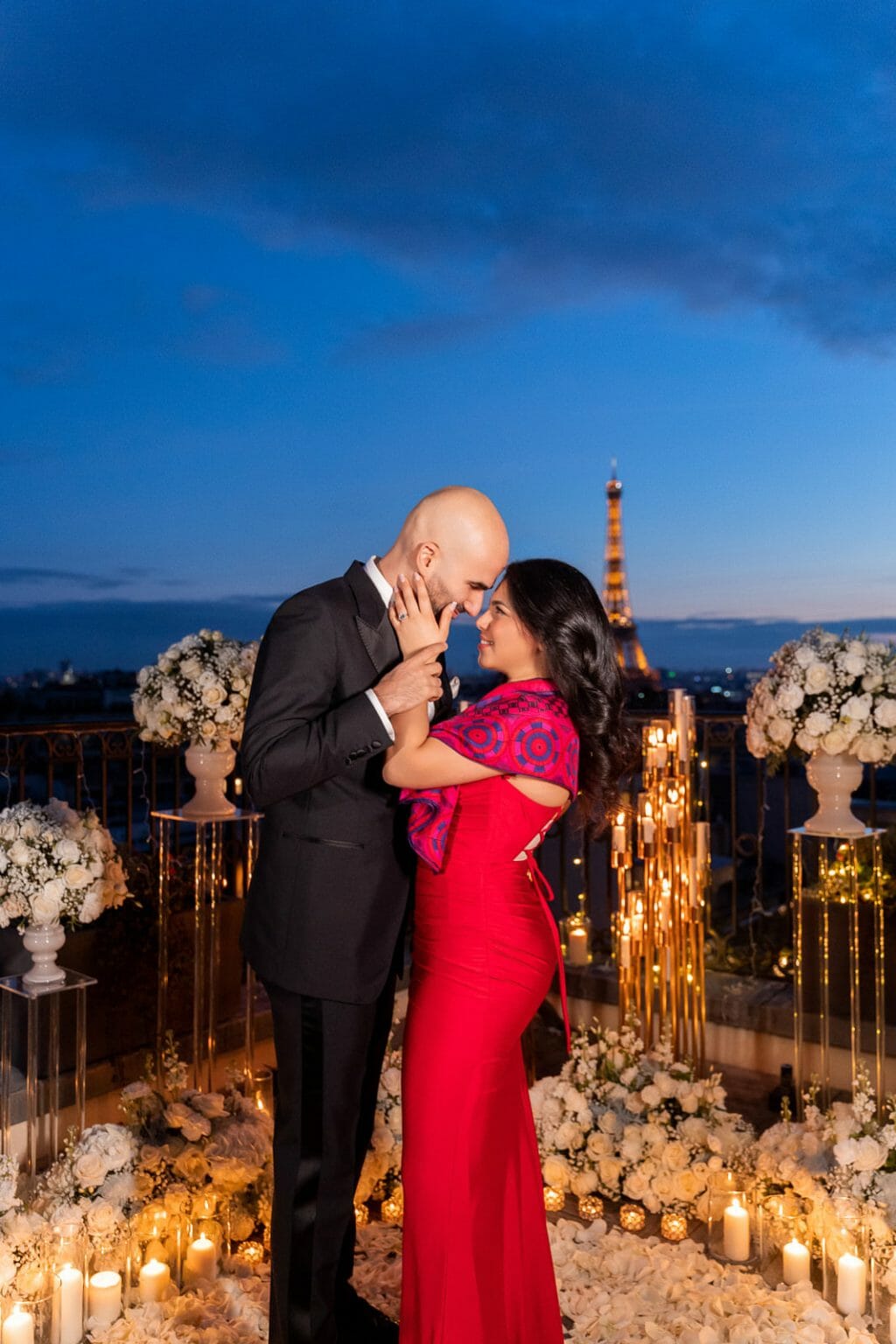 Dazzling Winter-white Peninsula Hotel Paris Proposal